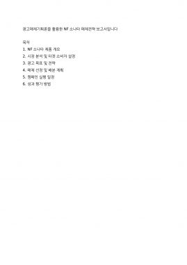 광고매체기획론을 활용한 NF소나타 매체전략 보고서입니다-1페이지
