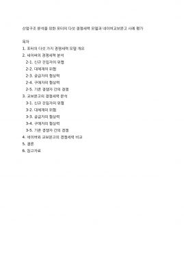 산업구조 분석을 위한 포터의 다섯 경쟁세력 모델과 네이버교보문고 사례 평가-1페이지