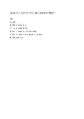 광고와 소비자 광고가 소비자 의사결정 과정에 끼치는 영향 분석-1페이지