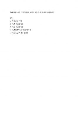 IPv4와 IPv6의 개념 및 특징 분석과 양자 간 주요 차이점 비교하기-1페이지