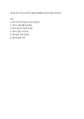 광고학 경기도 메가시티리전 교통문제 해결을 위한 GTX 홍보 전략 분석-1페이지