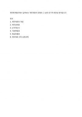 재무회계원리에서 살펴보는 재무제표의 유형과 그 상호 유기적 연관성 분석입니다-1페이지