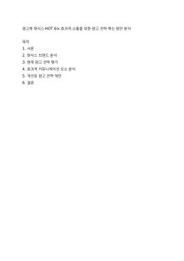 광고학 핫식스HOT 6ix 효과적 소통을 위한 광고 전략 혁신 방안 분석-1페이지