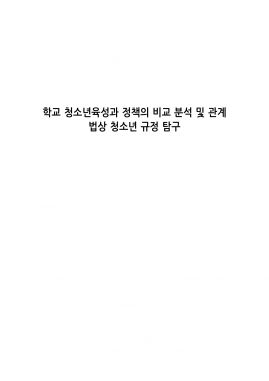 학교 청소년육성과 정책의 비교 분석 및 관계법상 청소년 규정 탐구-1페이지