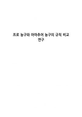 프로 농구와 아마추어 농구의 규칙 비교 연구-1페이지