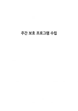 주간 보호 프로그램 수립-1페이지