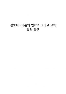 정보처리이론의 법학적 그리고 교육학적 탐구-1페이지