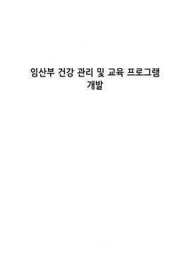 임산부 건강 관리 및 교육 프로그램 개발-1페이지