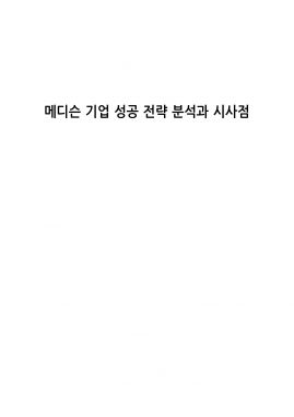 메디슨 기업 성공 전략 분석과 시사점-1페이지