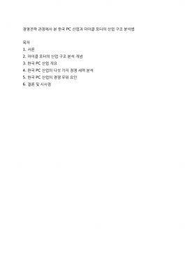 경영전략 관점에서 본 한국 PC 산업과 마이클 포터의 산업 구조 분석법-1페이지