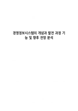 경영정보시스템의 개념과 발전 과정 기능 및 향후 전망 분석-1페이지