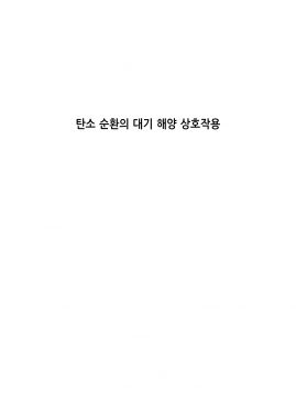 탄소 순환의 대기 해양 상호작용-1페이지