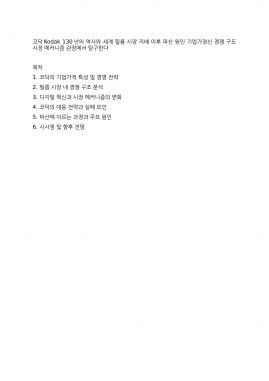 코닥Kodak 130년의 역사와 세계 필름 시장 지배 이후 파산 원인 기업가정신 경쟁 구도 시장 메커니즘 관점에서 탐구한다-1페이지