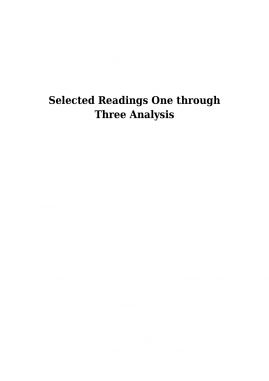 Selected Readings One through Three Analysis-1페이지