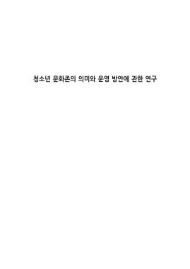 청소년 문화존의 의미와 운영 방안에 관한 연구-1페이지
