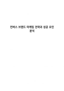 컨버스 브랜드 마케팅 전략과 성공 요인 분석-1페이지