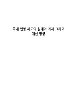 국내 입양 제도의 실태와 과제 그리고 개선 방향-1페이지