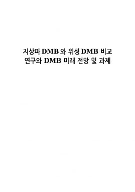 지상파DMB와 위성DMB 비교 연구와 DMB 미래 전망 및 과제-1페이지