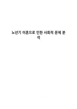노년기 이혼으로 인한 사회적 문제 분석-1페이지