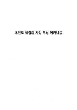 초전도 물질의 자성 부상 메커니즘-1페이지
