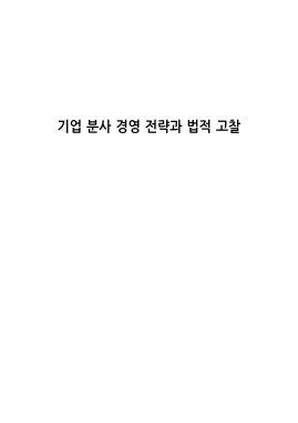 기업 분사 경영 전략과 법적 고찰-1페이지