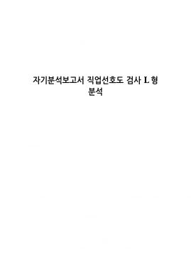 자기분석보고서 직업선호도 검사 L형 분석-1페이지