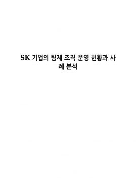 SK 기업의 팀제 조직 운영 현황과 사례 분석-1페이지