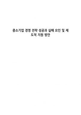 중소기업 경영 전략 성공과 실패 요인 및 제도적 지원 방안-1페이지