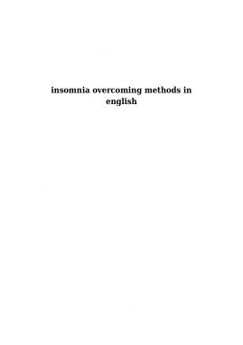 insomnia overcoming methods in english-1페이지