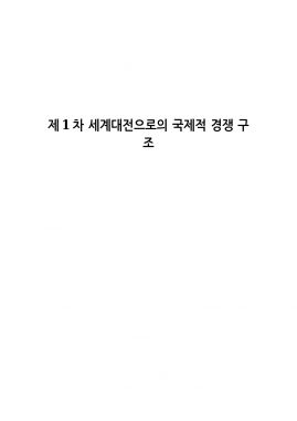 제1차 세계대전으로의 국제적 경쟁 구조-1페이지