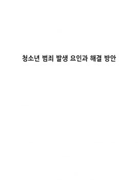 청소년 범죄 발생 요인과 해결 방안-1페이지
