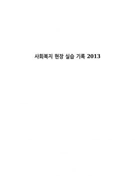 사회복지 현장 실습 기록 2013-1페이지