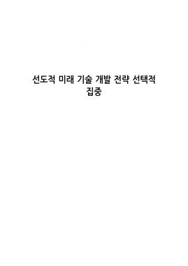 선도적 미래 기술 개발 전략 선택적 집중-1페이지