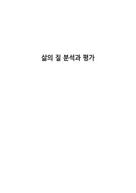 삶의 질 분석과 평가-1페이지