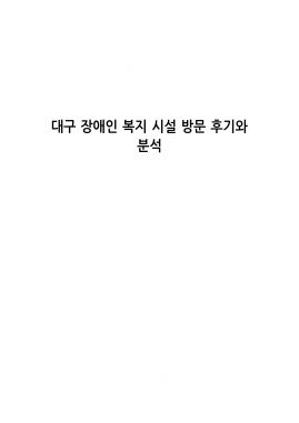 대구 장애인 복지 시설 방문 후기와 분석-1페이지