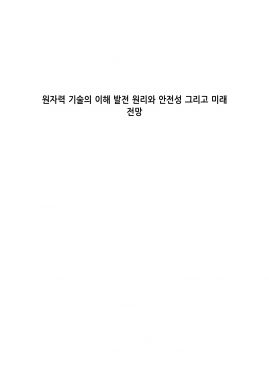 원자력 기술의 이해 발전 원리와 안전성 그리고 미래 전망-1페이지