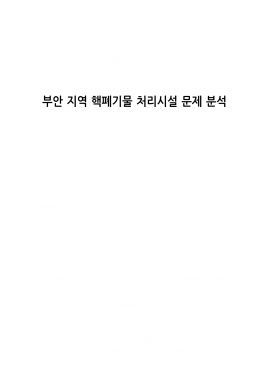 부안 지역 핵폐기물 처리시설 문제 분석-1페이지