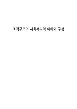 조직구조의 사회복지적 이해와 구성-1페이지