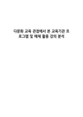 다문화 교육 관점에서 본 교육기관 프로그램 및 매체 활용 강의 분석-1페이지