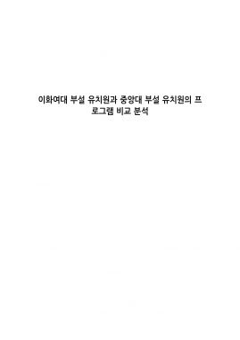 이화여대 부설 유치원과 중앙대 부설 유치원의 프로그램 비교 분석-1페이지