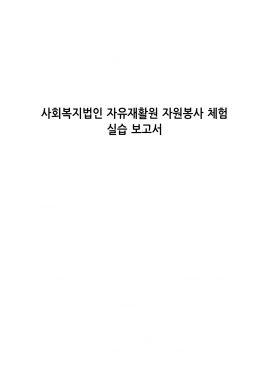 사회복지법인 자유재활원 자원봉사 체험 실습 보고서-1페이지