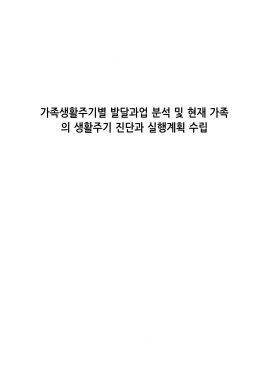 가족생활주기별 발달과업 분석 및 현재 가족의 생활주기 진단과 실행계획 수립-1페이지