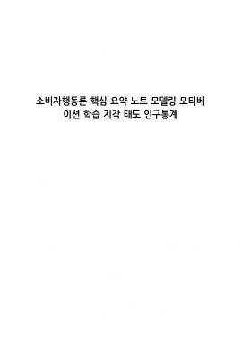 소비자행동론 핵심 요약 노트 모델링 모티베이션 학습 지각 태도 인구통계-1페이지