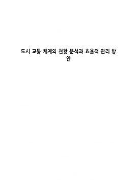 도시 교통 체계의 현황 분석과 효율적 관리 방안-1페이지