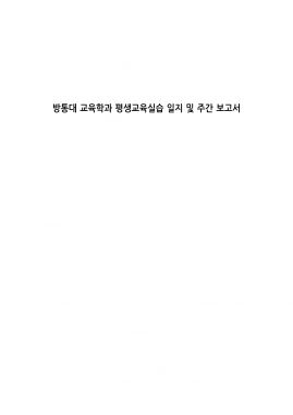 방통대 교육학과 평생교육실습 일지 및 주간 보고서-1페이지