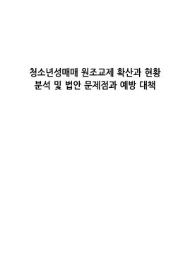 청소년성매매 원조교제 확산과 현황 분석 및 법안 문제점과 예방 대책-1페이지