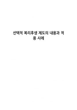 선택적 복리후생 제도의 내용과 적용 사례-1페이지