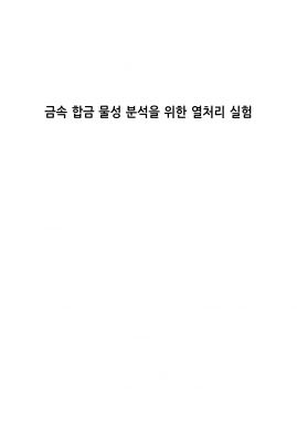 금속 합금 물성 분석을 위한 열처리 실험-1페이지