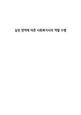 실천 영역에 따른 사회복지사의 역할 수행-1페이지