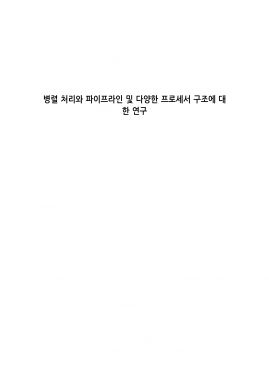 병렬 처리와 파이프라인 및 다양한 프로세서 구조에 대한 연구-1페이지
